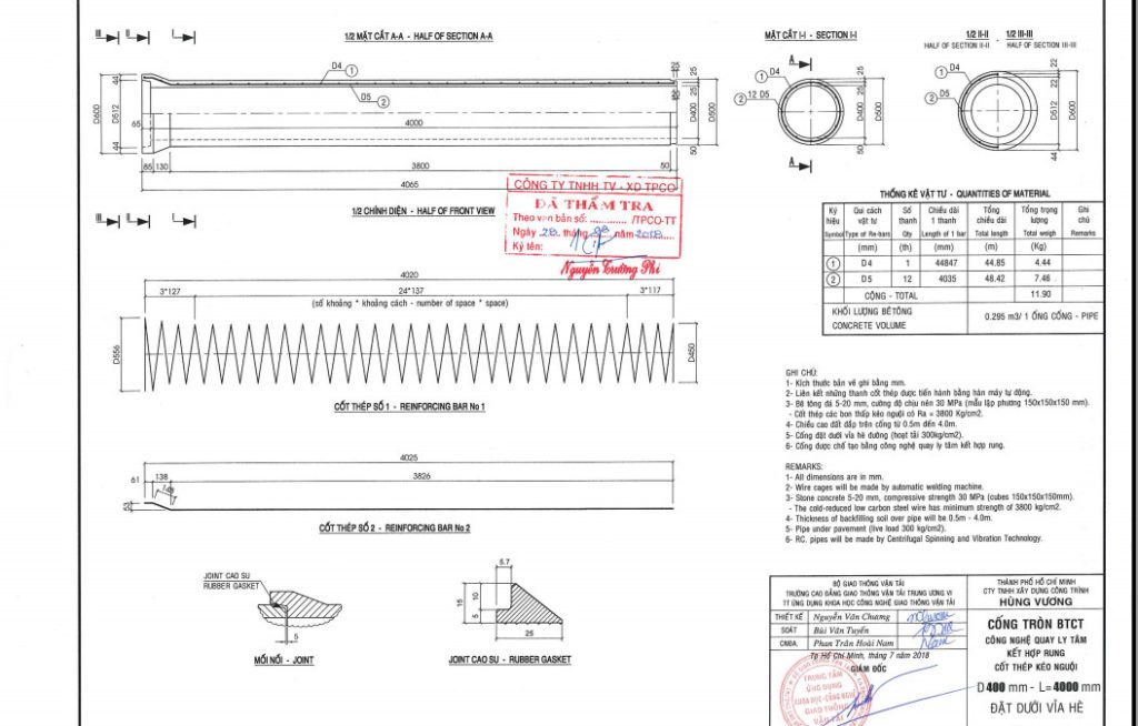 Cống bê tông ly tâm D400 L=4m Giá rẻ, chất lượng - Itaco.com.vn